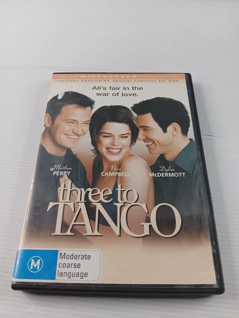 THREE TO TANGO (DVD, 1999) rated M - region 4 PAL - Matthew Perry ,Neve ...