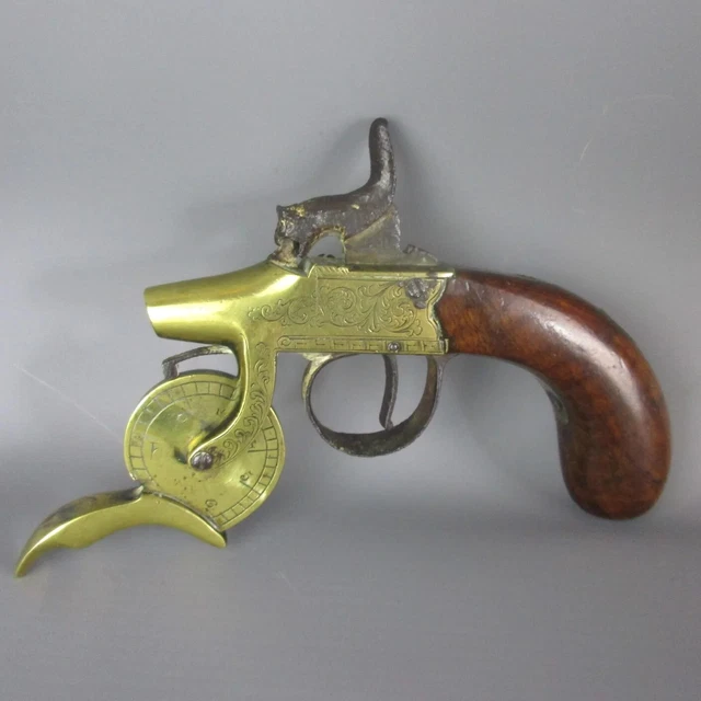 UNIQUE ANTIQUE BRASS Gun Powder Tester With Walnut Handle 1820's MADE ...