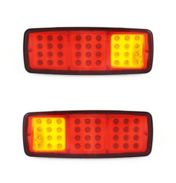 LED REAR LIGHTS Tail Lamps 3 Functions 12V Truck Trailer Bus Pickup ...