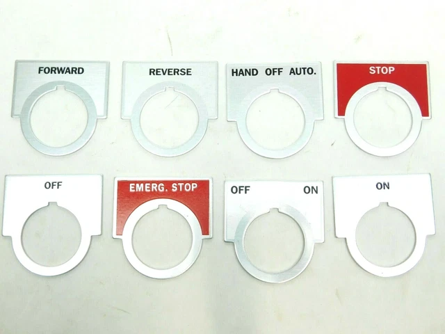 MANY TYPES - SIEMENS Legend Name Plate Half Round For Controls Button ...