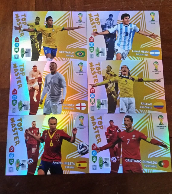SET COMPLETO TOP Master 6 Carte World Cup Brazil 2014 Adrenalyn Xl ...