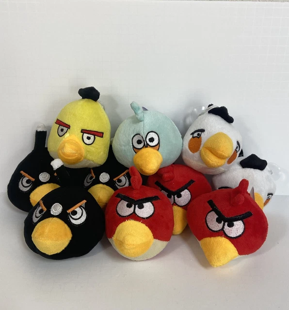 10 LOT 4”Angry Birds Stuffed Plush Balls Suction Cups Red Blue Black ...