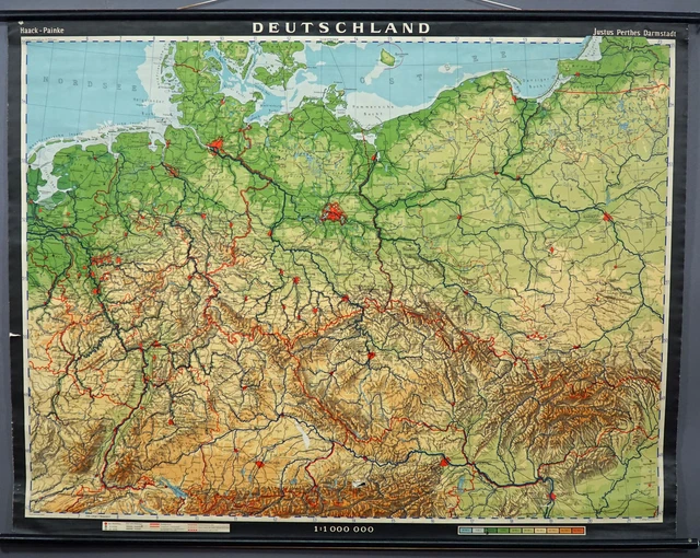 MAP OF GERMANY Large Rollable Mural Wall Chart £154.21 - PicClick UK