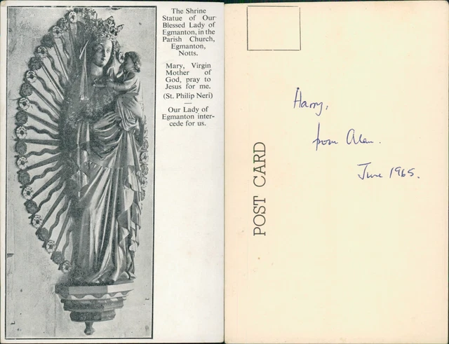 OUR LADY OF Egmanton Notts Shrine 1965 £3.28 - PicClick UK
