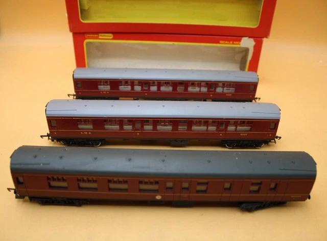 HORNBY / TRIANG OO R422, R422A & R423A - Rake (3) LMS 3rd / 1st Class ...