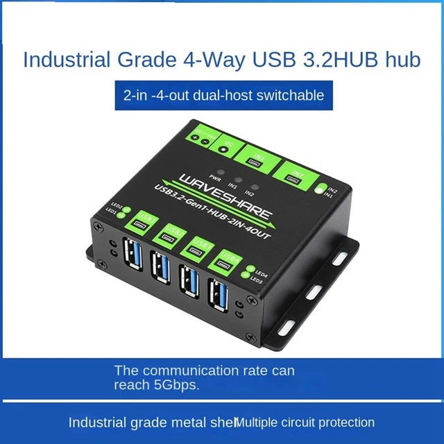 INDUSTRIAL 4-WAY USB3.2 Hub 2IN-4OUT Dual Host Shared Random4571 $58.29 ...