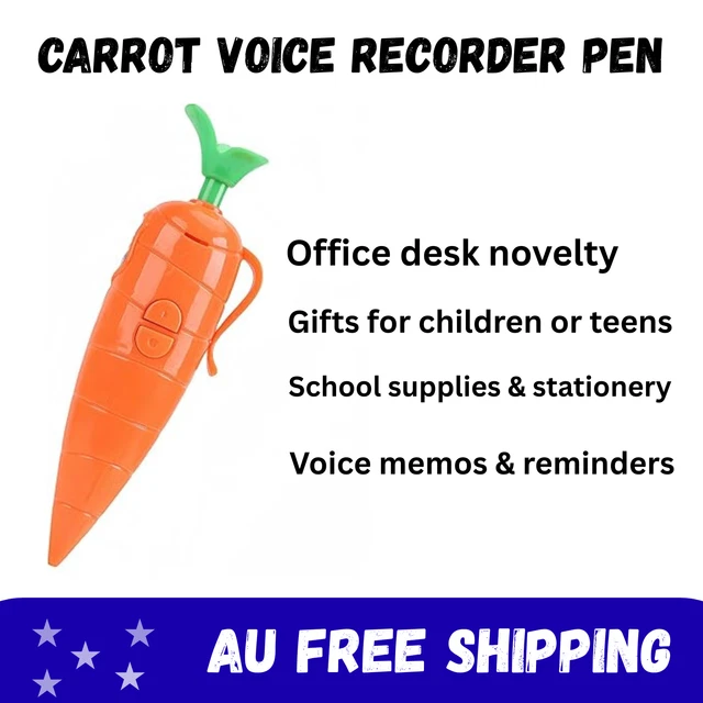 CARROT VOICE RECORDING Pen – 2-in-1 Ballpoint Pen + Voice Recorder Toy ...
