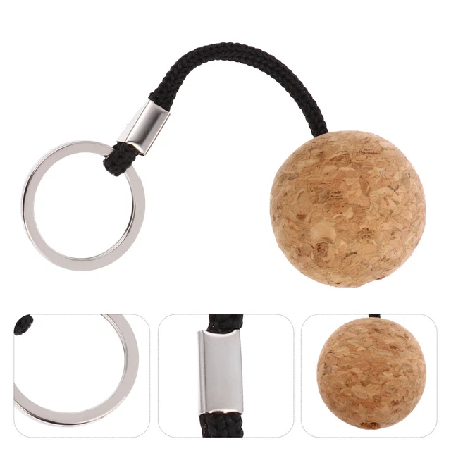 2 PCS CORK Float Keychain for Keys Water Buoyant Ring Wooden Ball £7.85 ...