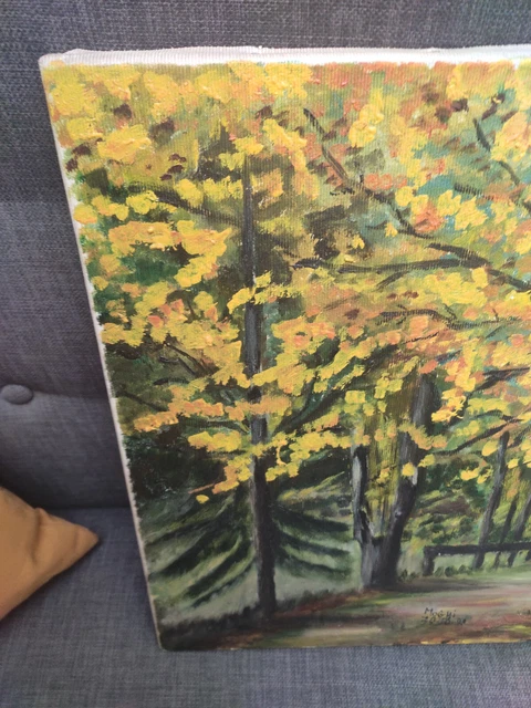 ANCIEN TABLEAU HUILE sur toile HST paysage signé MOGHI EUR 18,00 - PicClick FR