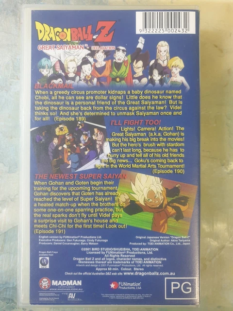 DRAGON BALL Z - Great Saiyaman: Declaration (VHS, 2001) VHS TAPE Vol 4. ...
