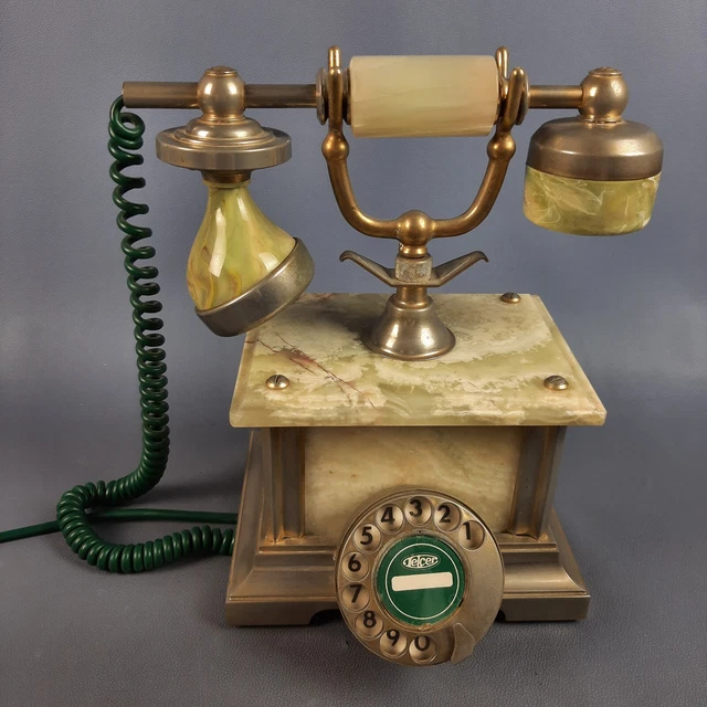 TÉLÉPHONE DE TABLE Marbre Albâtre Telcer Telefonia Made IN Italy ...