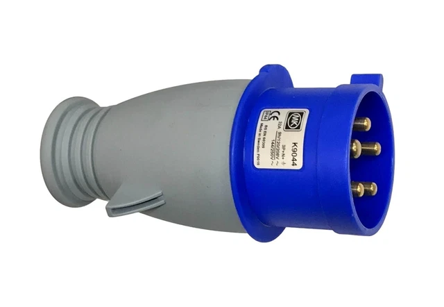 MK K9044BLU COMMANDO Industrial Plug 3P+N+E (5 Pin) 200-250V Blue - 32 ...