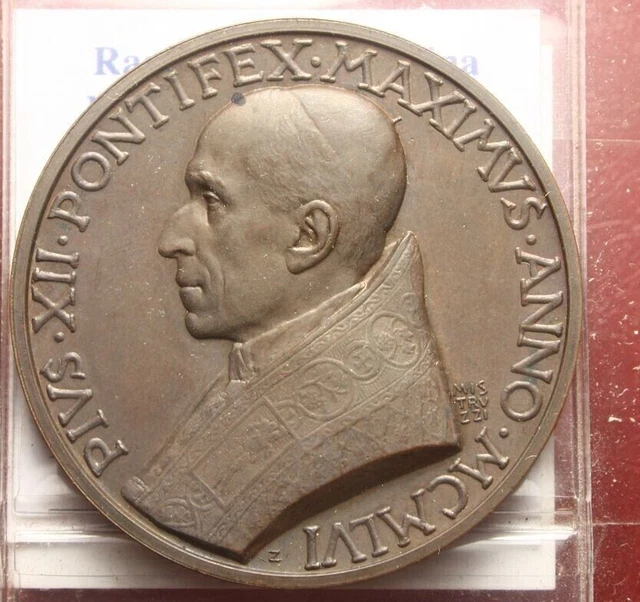 VATICANO MEDAGLIA BRONZO Pio XII - 1956-Iustita, Caritas, Pax EUR 29,00 ...