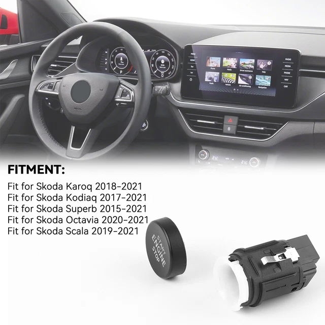 ENGINE START STOP Switch Button For Skoda Superb Karoq Kodiaq Octavia ...