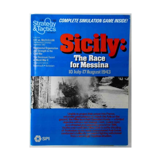 SPI STRATEGY & Tactics #89 w/Sicily - The Race for Messina Mag VG/VG+ ...