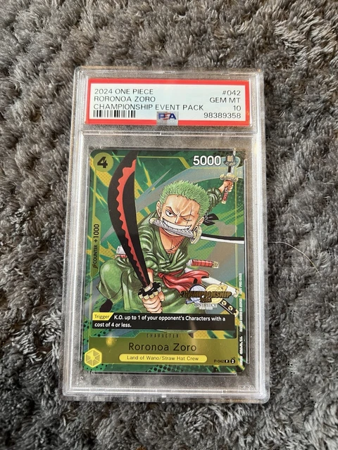 2024 ONE PIECE TCG Roronoa Zoro P-042 Championship Event Pack PSA 10 LOW POP £9.50 - PicClick UK