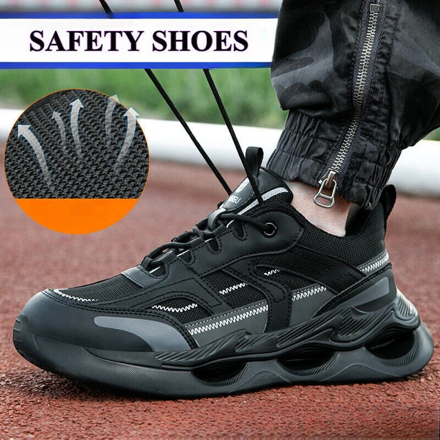 MENS WOMEN SAFETY Shoes Work Trainer Composite Plastic Toe Cap Shoes ...