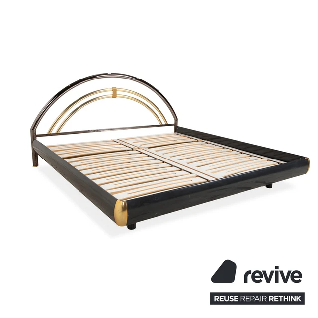 MUSTERRING DOUBLE BED Metal With Slatted Frame Black Gold £1,516.16 ...