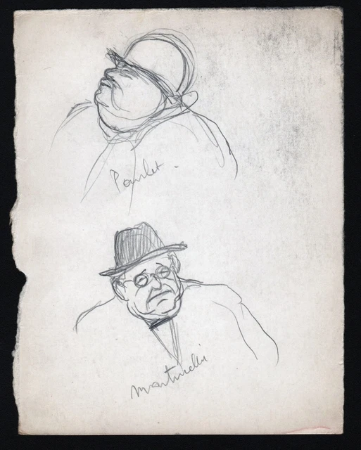 CHARLES MARTINELLI ACTEUR Paris Film Cinema Drawing Dessin Van Caulaert ...