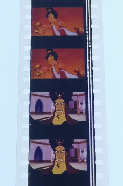 35MM ALADDIN MOVIE Film Flat Cell Cinema Trailer Strip Frame Disney Cel ...