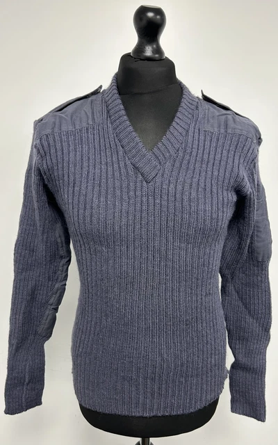 BRITISH MILITARY ISSUE RAF Royal Air Force Men's V-Neck Wool Jumper ...
