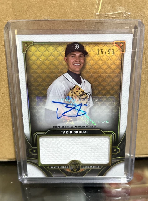 TARIK SKUBAL 2022 TRIPLE THREADS PATCH AUTO #/99 Detroit Tigers Star ...