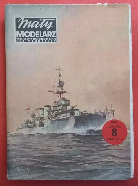 MODEL BUILDING SHEET Maly Modelarz 8/1982, Lightweight Cruiser ORP ...