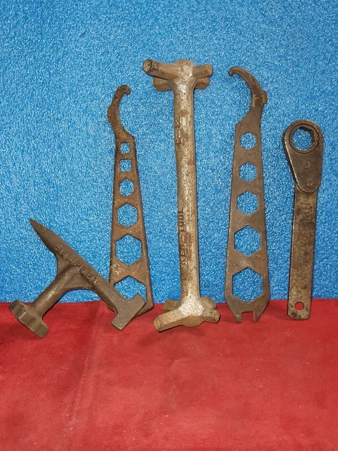 ANTIQUE SIMPLEX.KEN. HINSODALE.LOT of 5 Multi Tool/ Hydrant/Spanner ...
