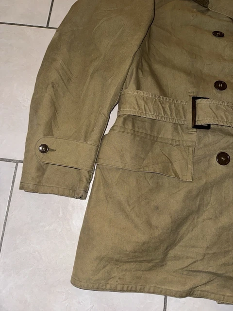 VINTAGE 40S WWII Mackinaw Jeep Coat Heavy Wool US Army Jacket Canvas ...