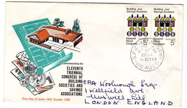 1968 OCT 16TH. Parade First Day Cover. Building Societies Congress. $9. ...