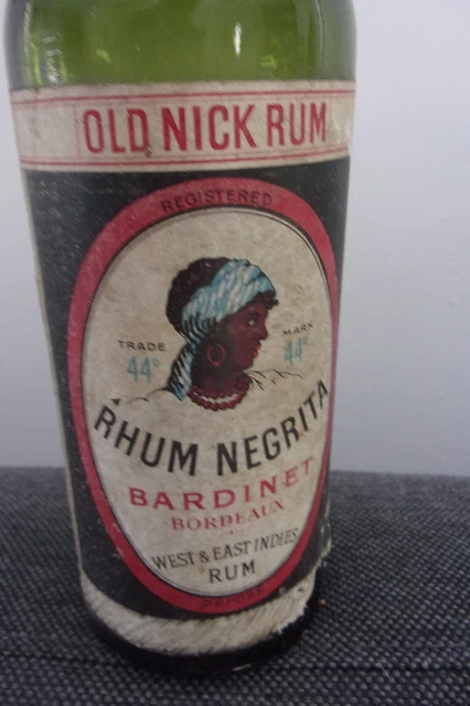 ANCIENNE BOUTEILLE RHUM Negrita Old Nick Rum 44° Bardinet Bordeaux West ...