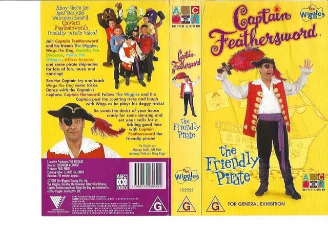 THE WIGGLES - Captain Feathersword The Friendly Pirate 2000 VHS Tape A ...