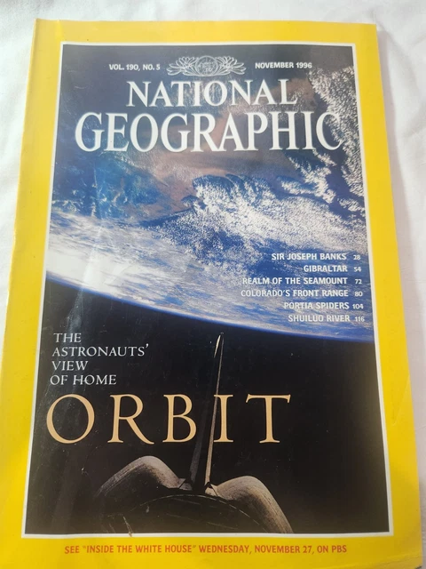 NATIONAL GEOGRAPHIC NOVEMBER 1996 Orbit Gibralter Spiders Seamount ...