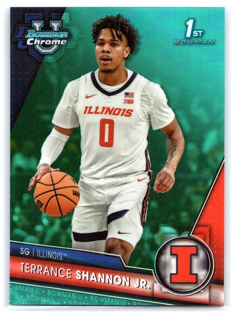 2023-24 BOWMAN CHROME U Terrance Shannon Jr. Sarcelle 1ère/299 Illinois ...