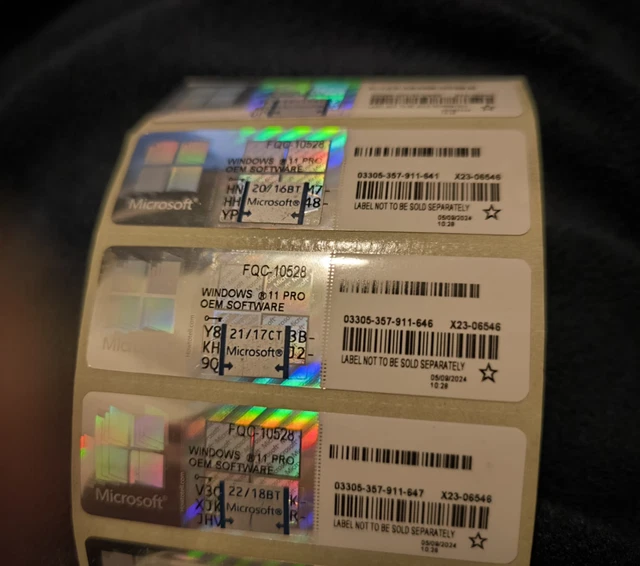 ORIGINAL WINDOWS 11 Pro Lizenz Aufkleber Sticker OEM COA Vollversion ...
