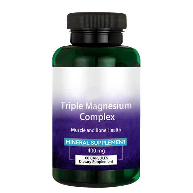 TRIPLE MAGNESIUM COMPLEX 400mg Booster Supplement Muscle, Nerve ...
