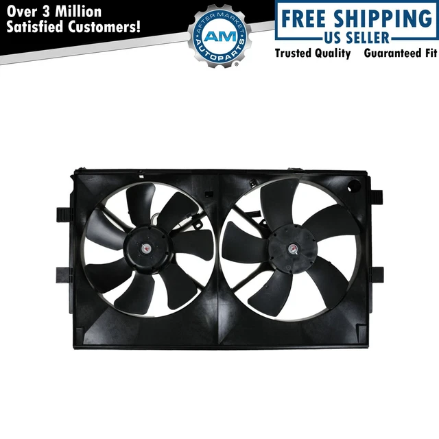 DUAL A/C RADIATOR Cooling Fan Assembly w/ Motor for 08-17 Mitsubishi ...