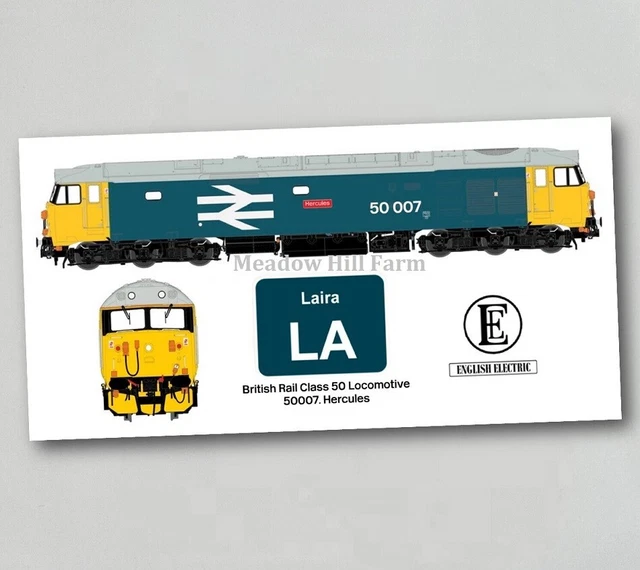 BRITISH RAIL CLASS 50 Fridge Magnet 50007 Hercules BR Large Logo Blue ...