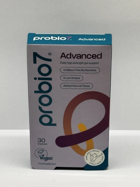 PROBIO 7 ADVANCED Formula Probiotics 30 Capsules Vegan Gut Support -Exp ...