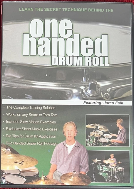 ONE HANDED DRUM Roll Featuring JARED FALK (Drumeo) (DVD, 2005) HTF £21. ...