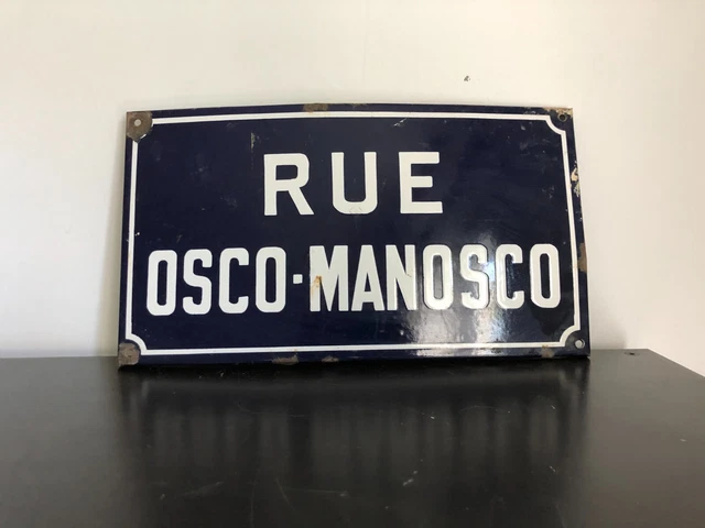 ANCIENNE PLAQUE DE rue émaillée rue osco-manosco déco loft vintage industriel EUR 49,95 ...