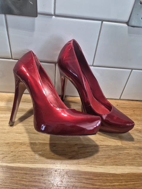 ALDO RED SHIMMER High Court Shoe - EU 37 - Leather Sole £16.31 ...