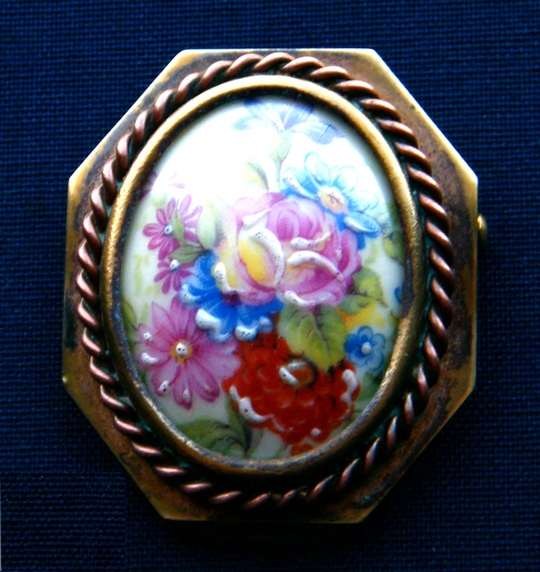 BROCHE EMAUX de Limoges Bijou Vintage Années 1950-1960 Brooch EUR 12,00 ...