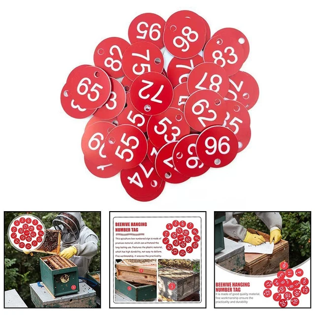 CRAFT NUMBER SIGN Colorful Key Identifiers Stickers for Beehive ...