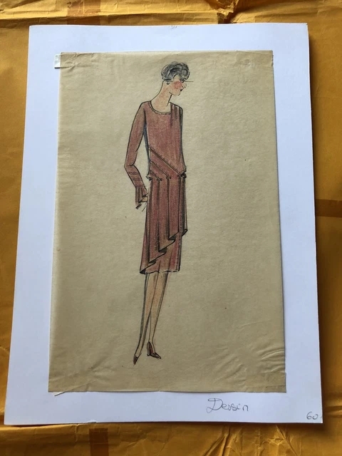 BOZZETTO FIGURINO DISEGNO di moda Anni ‘20 francese antico Parigi EUR ...