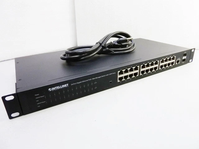 INTELLINET 24-PORT POE+ Web-Managed Gigabit Ethernet Switch + 2 SFP ...