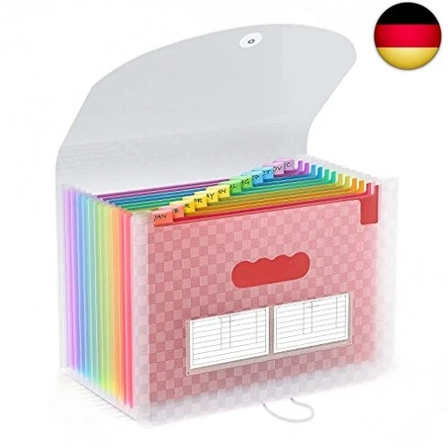 THINKTEX ERWEITERN DATEIORDNER A4 Akkordeon Brieftasche Ordner mit 12 ...