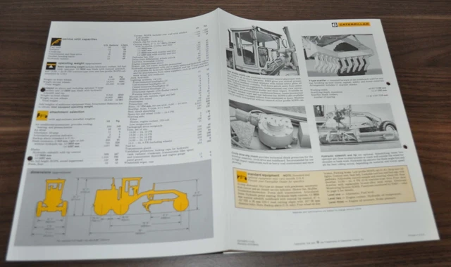 CATERPILLAR 120G MOTOR Grader Specification Technical Data Cat Brochure ...