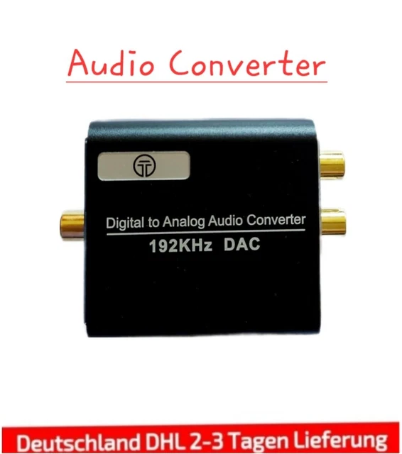 AUDIO KONVERTER MODELL HS202 mit Kabel 192 KHz DAC Digital zu Analog ...