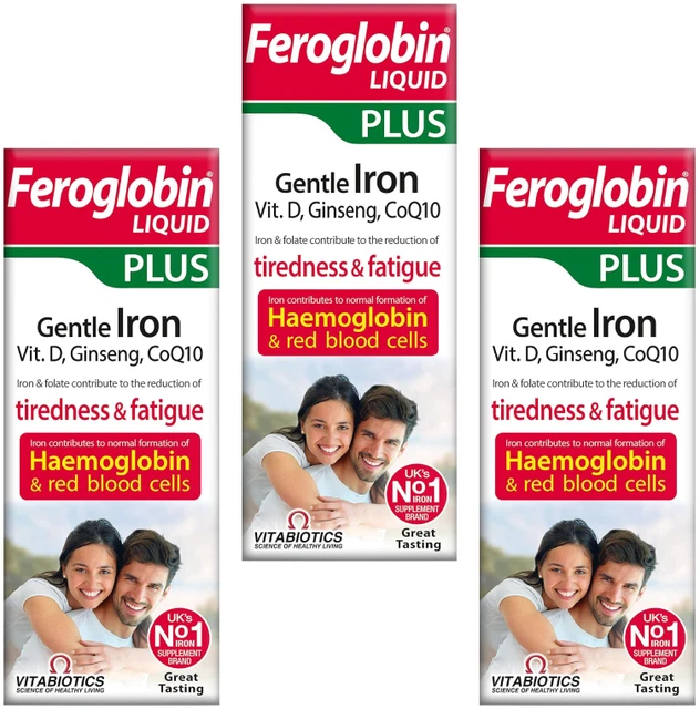 3 X VITABIOTIC Feroglobin Plus Liquid 200ml £25.90 - PicClick UK